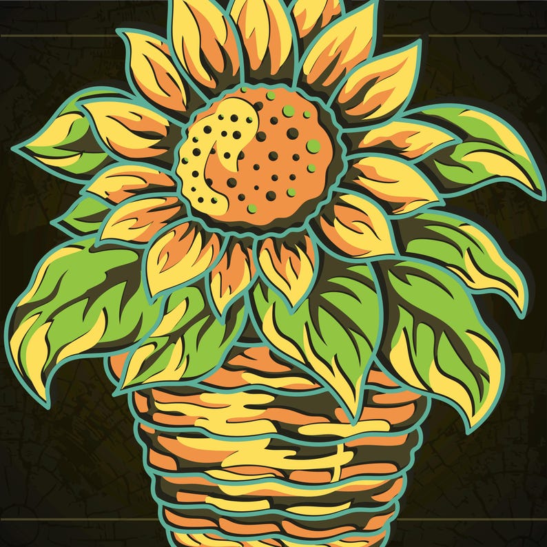 Sunflower Multilayer SVG. CNC. Cricut. Paper Cutting. Laser Cut File ...
