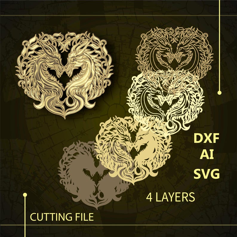 Dragon Multilayer SVG. CNC. Cricut. Paper Cutting. Laser Cut File. 3D ...