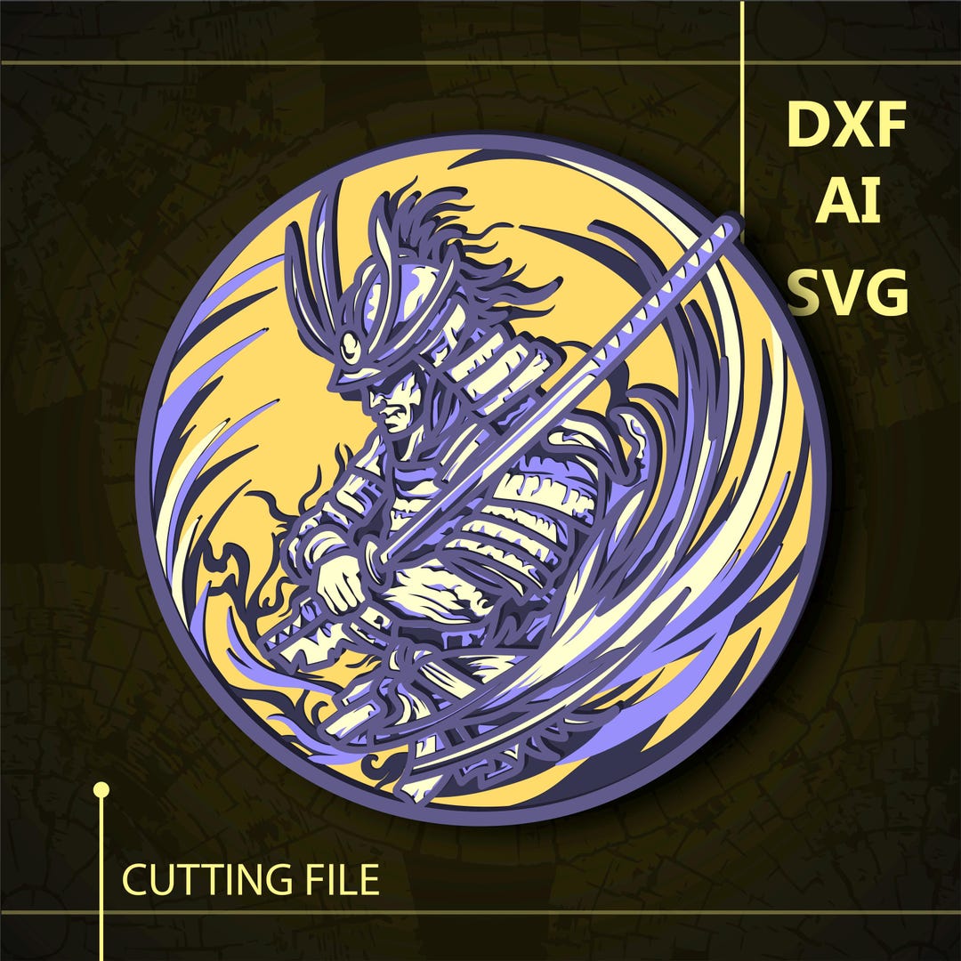 Samurai Multilayer SVG. CNC. Cricut. Paper Cutting. Laser Cut File. 3D ...