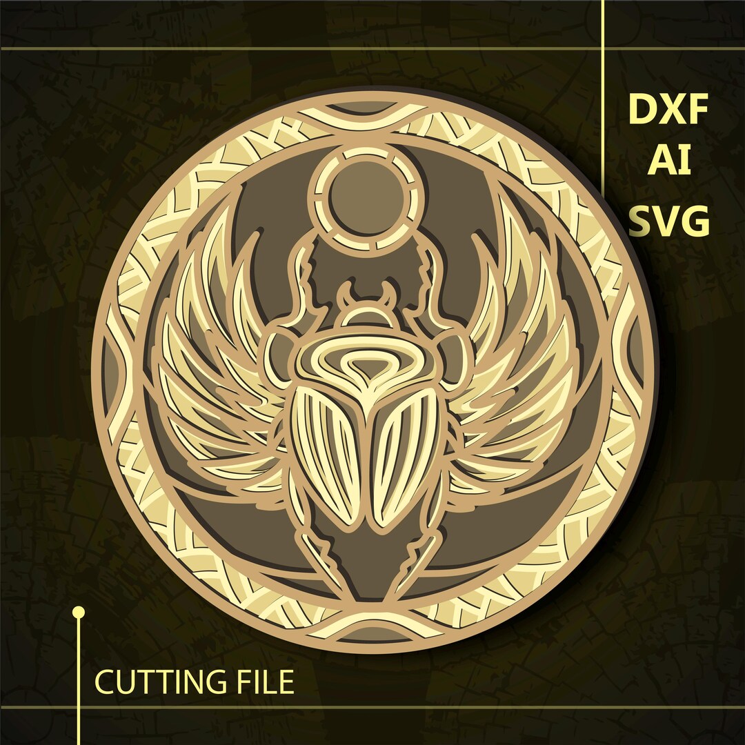 Egyptian Scarab Multilayer SVG/ Egyptian Scarab CNC File/ Cricut File ...
