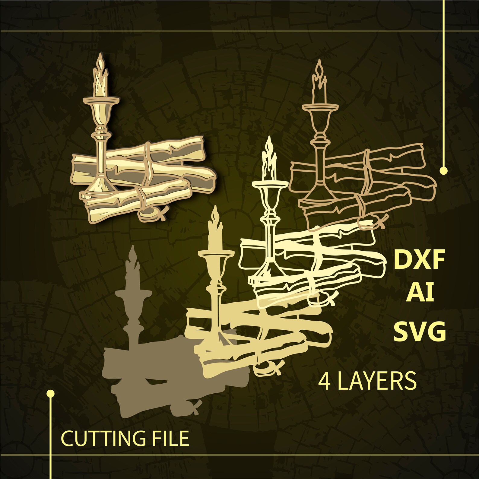 Bundle Books.old Manuscripts Multilayer SVG/ Books.old Manuscripts CNC ...