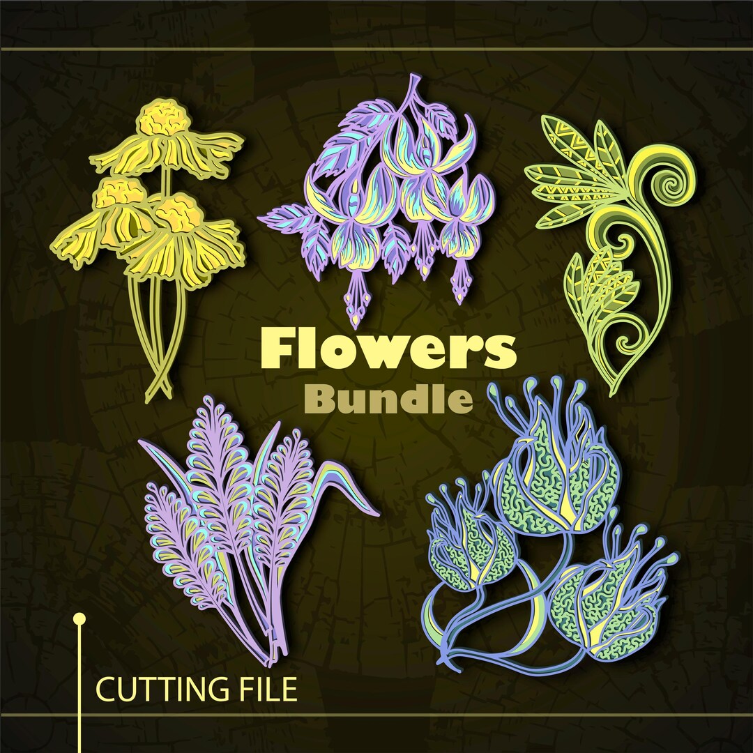 Bundle Flowers Multilayer SVG/ Bundle Flowers CNC File/ Cutting File ...