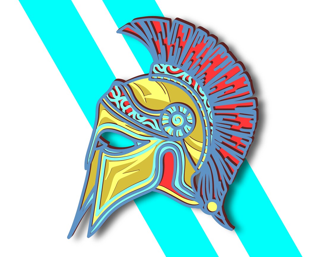 Warrior Helmet Mandala SVG/ Warrior Helmet CNC/ Multilayer Svg/ Cutting ...