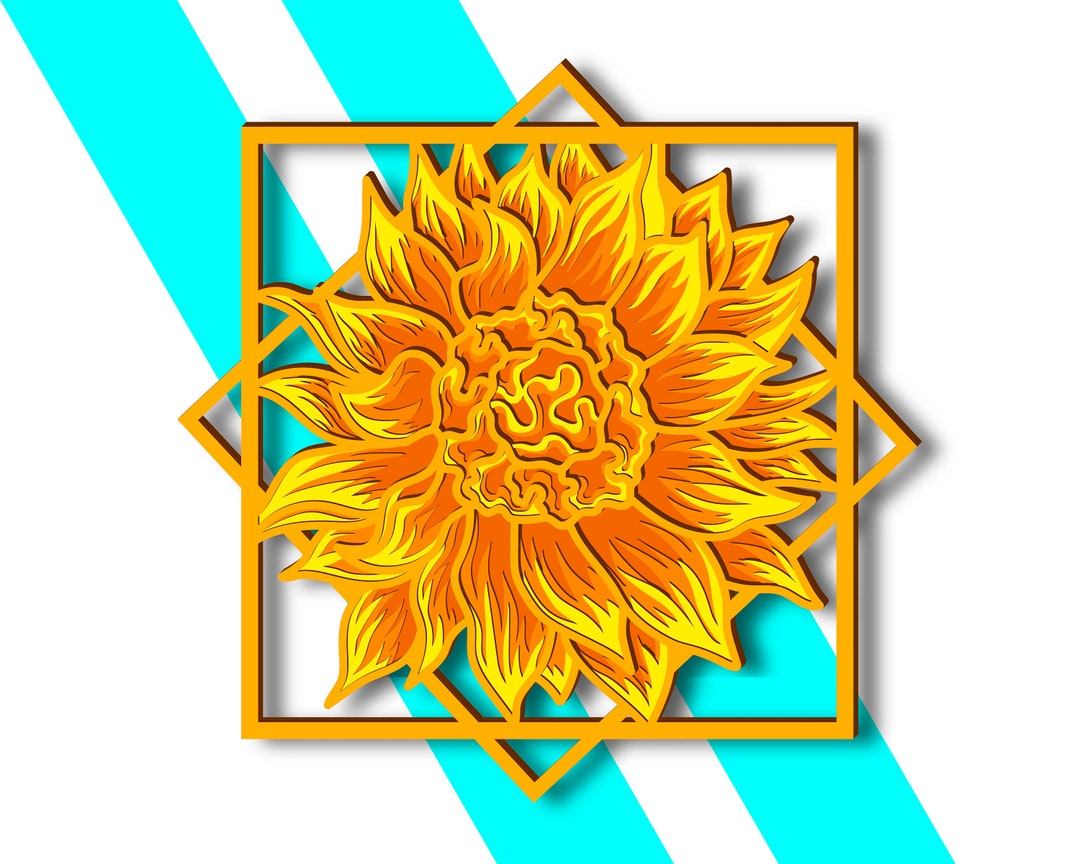 Sunflower Multilayer SVG/ Sunflower CNC/ Multilayer Svg/ Cutting File ...