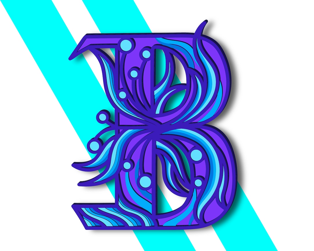 Split Letter B. Alphabet Multilayer SVG/ Split Letter B. Alphabet CNC ...