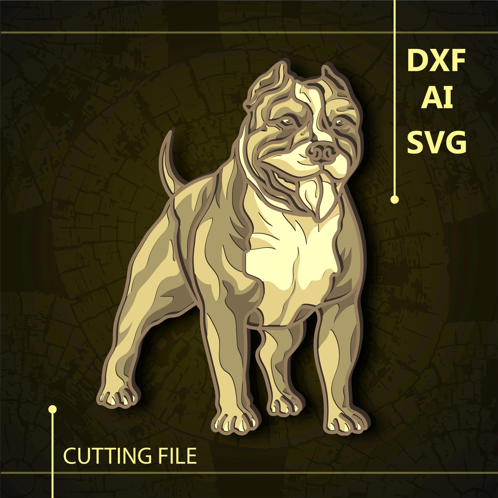 American Bully Pitbull Multilayer SVG/ American Bully Pitbull CNC File ...