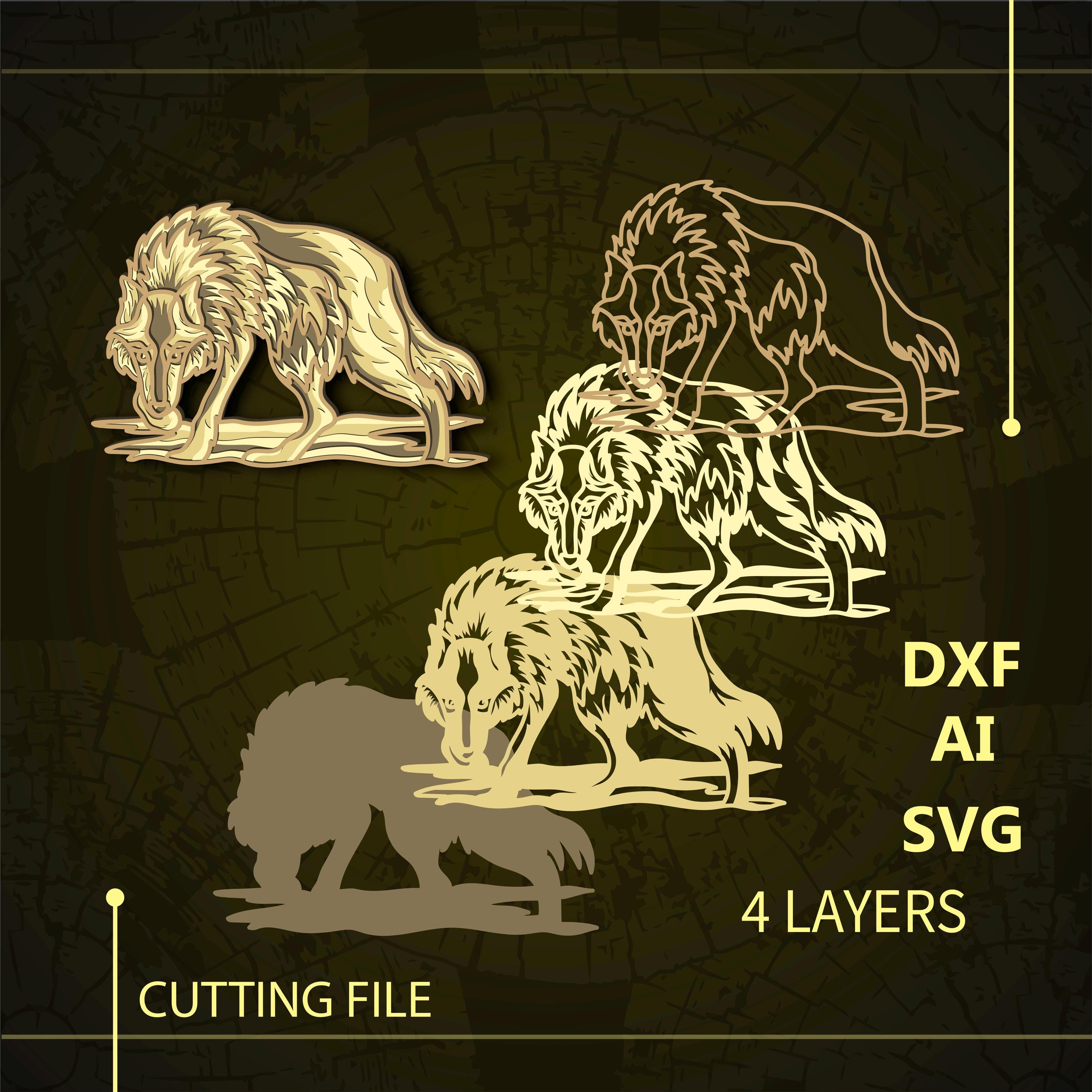 Bundle Wolf Multilayer SVG. CNC. Cricut. Paper Cutting. Laser Cut File ...