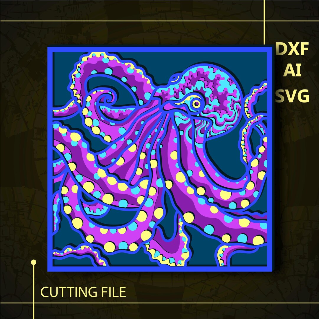 Octopus Multilayer SVG. CNC. Cricut. Paper Cutting. Laser Cut File. 3D ...