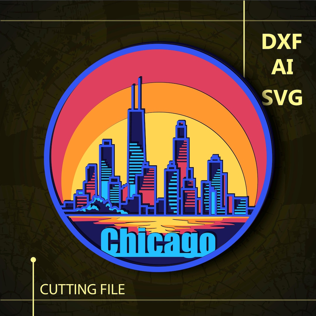 Chicago City Multilayer SVG. CNC. Cricut. Paper Cutting. Laser Cut File ...