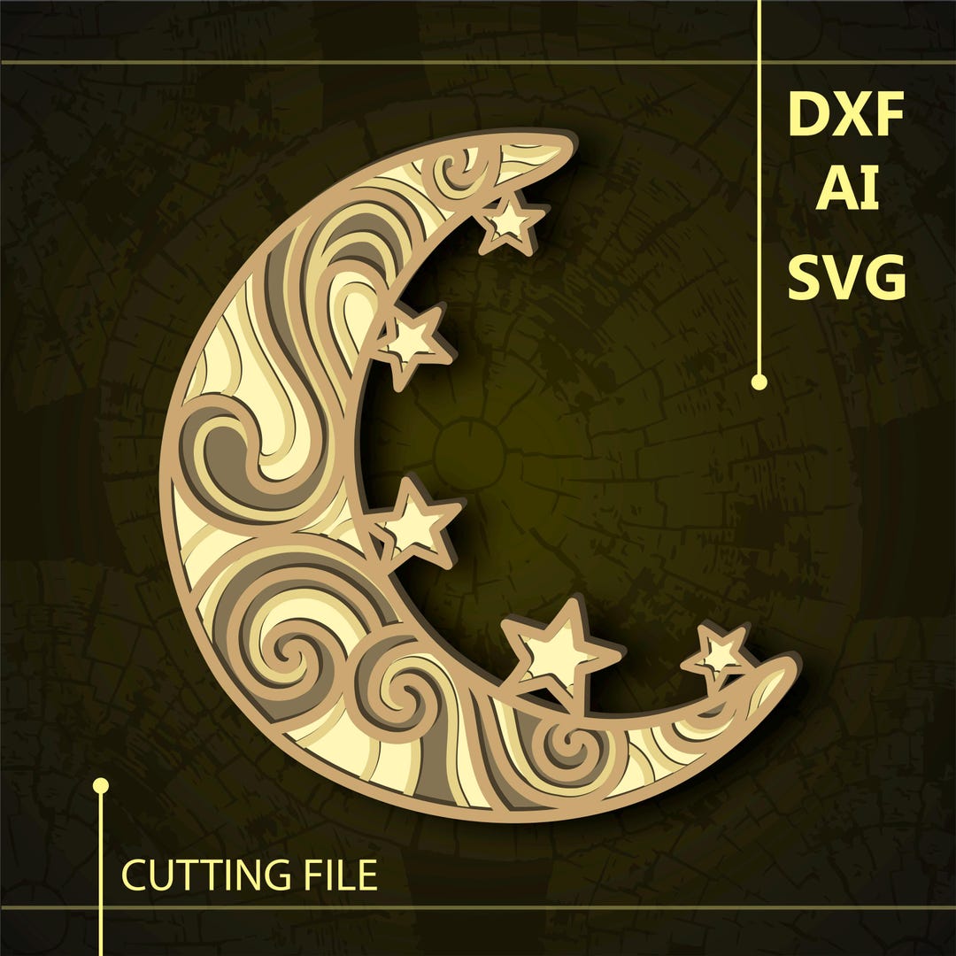 Moon Multilayer SVG/ Moon CNC File/ Cricut File / Cutting File Svg ...