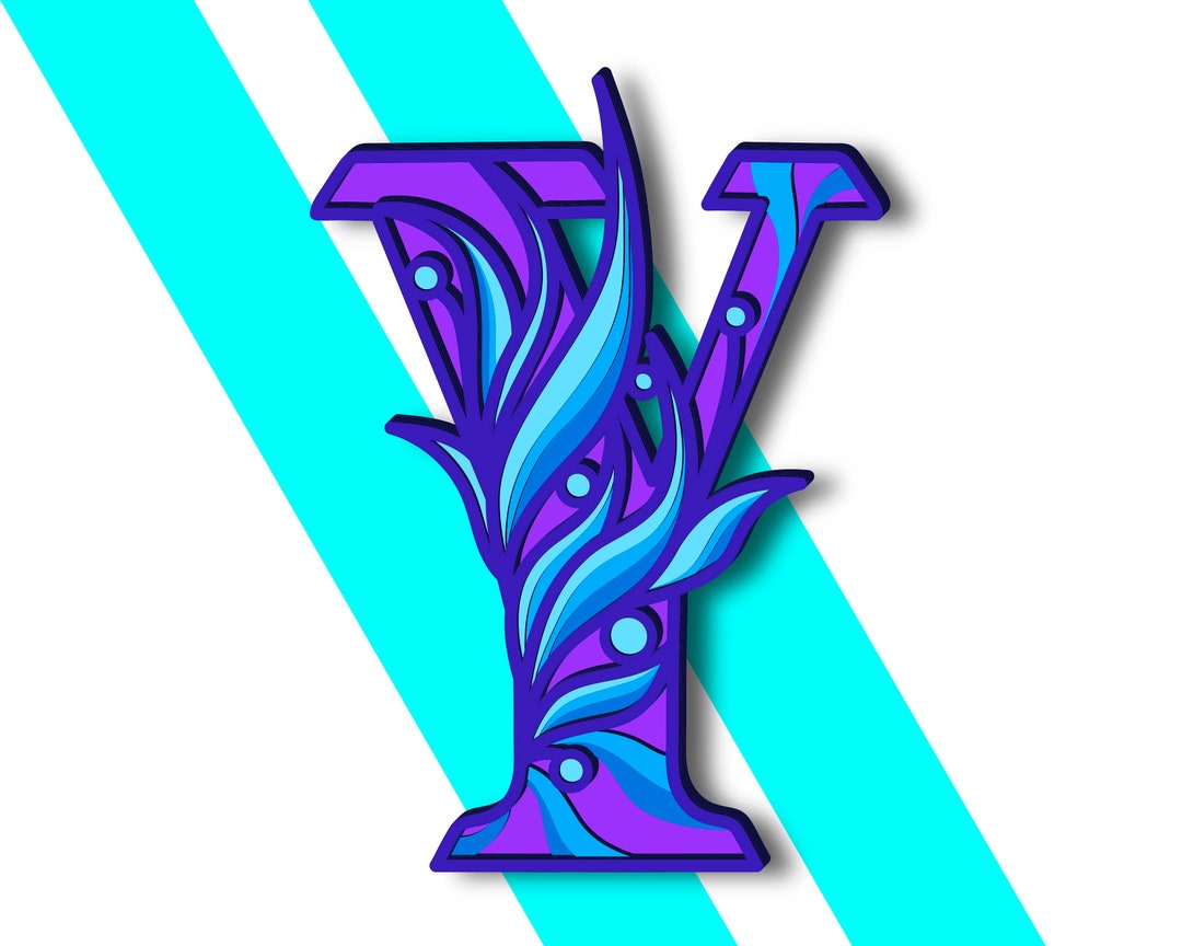 Split Letter Y. Alphabet Multilayer SVG/ Split Letter Y. Alphabet CNC ...