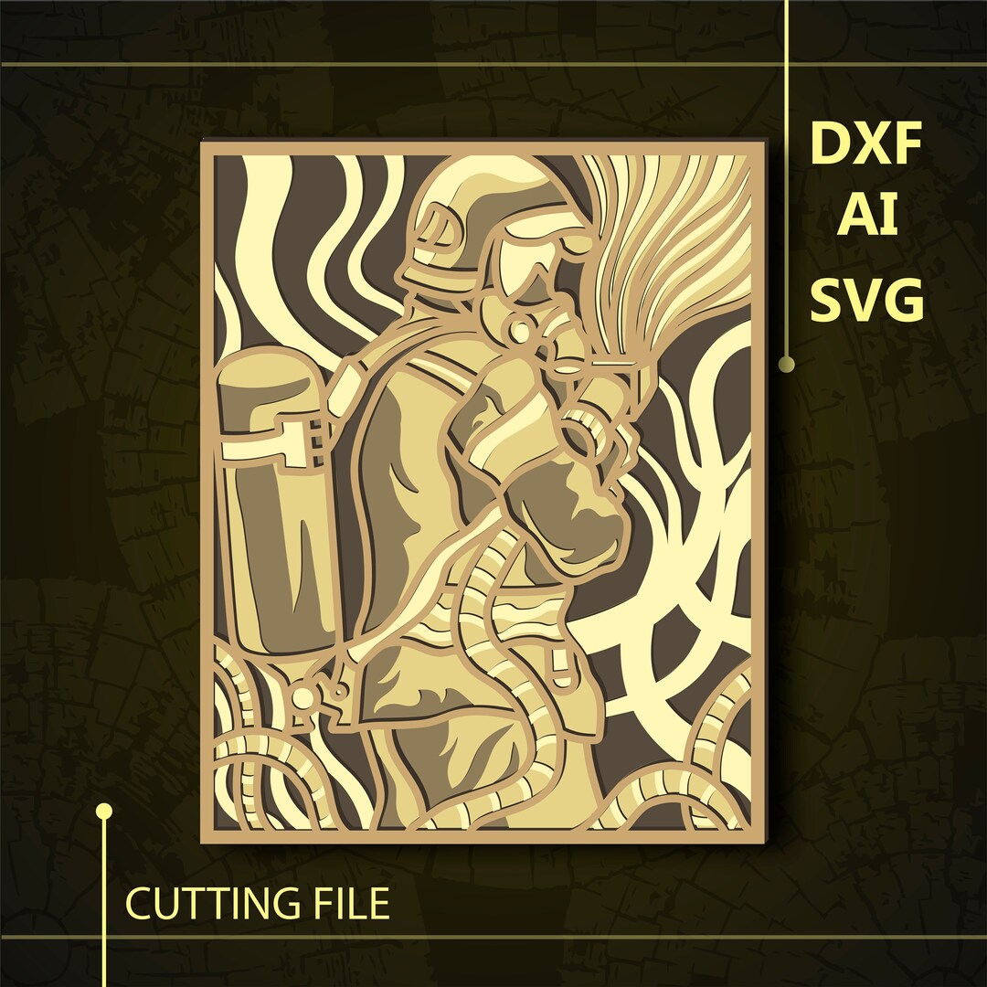 Fireman Multilayer SVG/ Fireman CNC File / Multilayer Svg/ Cutting File ...
