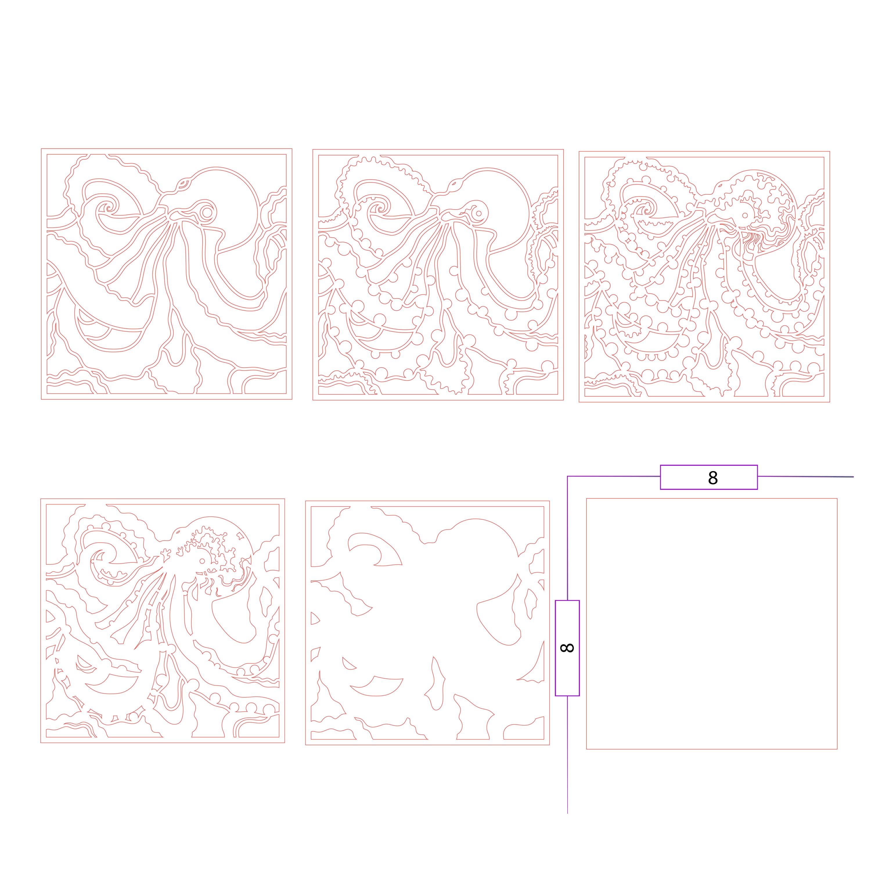 Octopus Multilayer SVG. CNC. Cricut. Paper Cutting. Laser Cut File. 3D ...