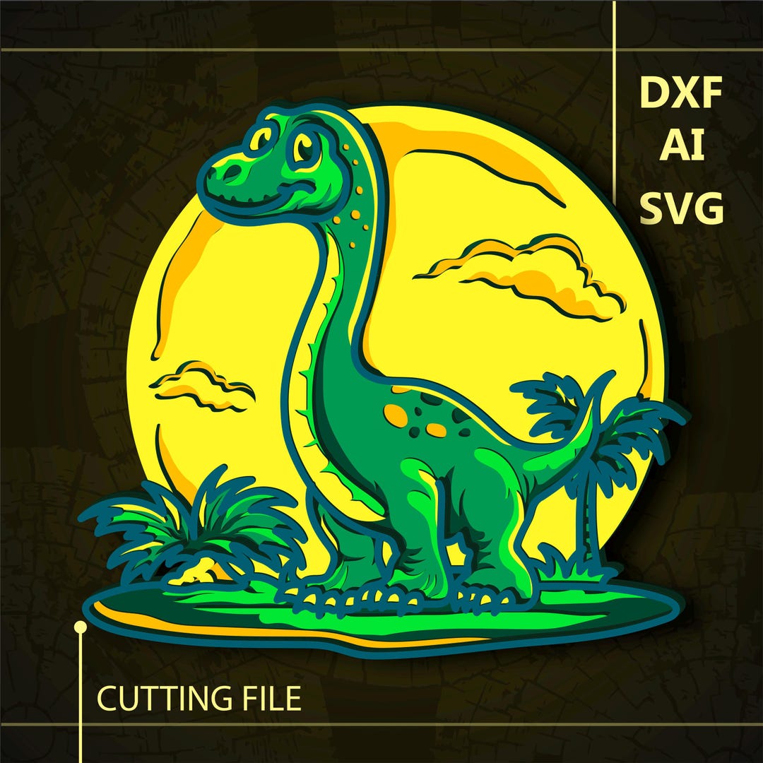 Brachiosaurus Multilayer SVG. CNC. Cricut. Paper Cutting. Laser Cut ...