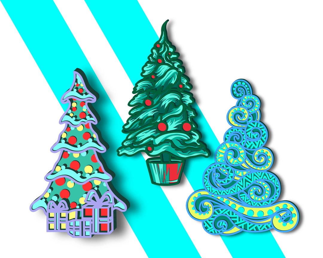 Christmas Tree Mandala Svg/christmas Tree CNC/ Multilayer Svg/ - Etsy