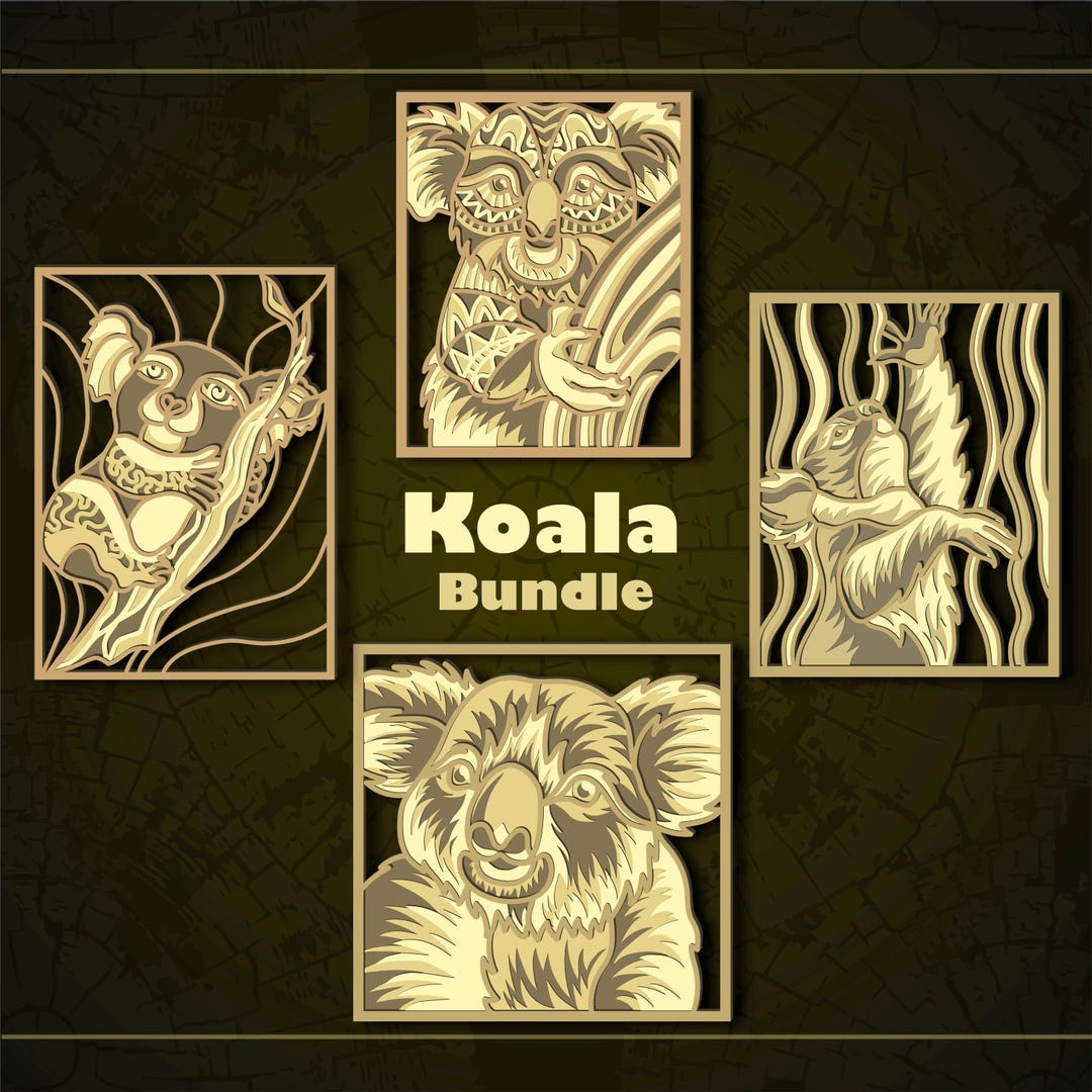 Bundle Koala Multilayer SVG/ Bundle Koala CNC File/ Cutting File Svg ...