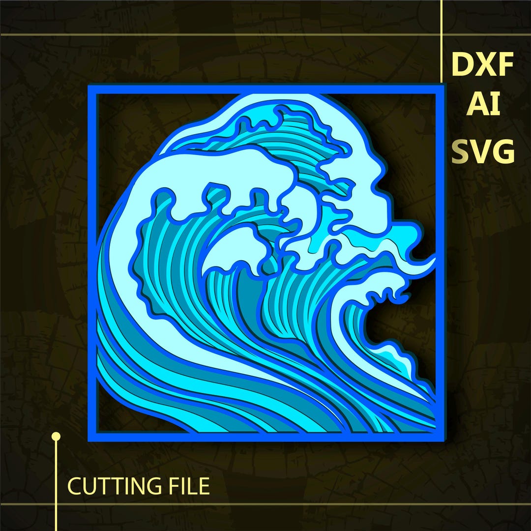 Waves Multilayer SVG. CNC. Cricut. Paper Cutting. Laser Cut File. 3D ...