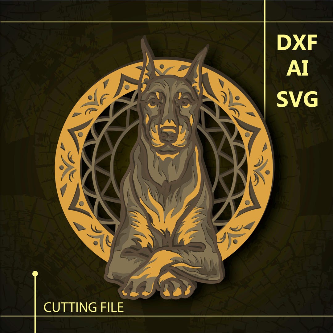 Doberman Multilayer SVG/ Doberman CNC File/ Cricut File / Cutting File ...