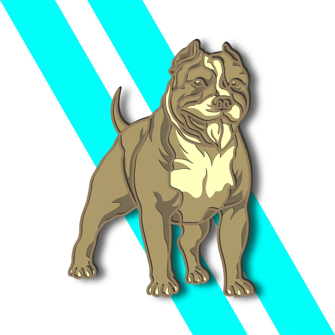 American Bully Pitbull Multilayer SVG/ American Bully Pitbull CNC ...