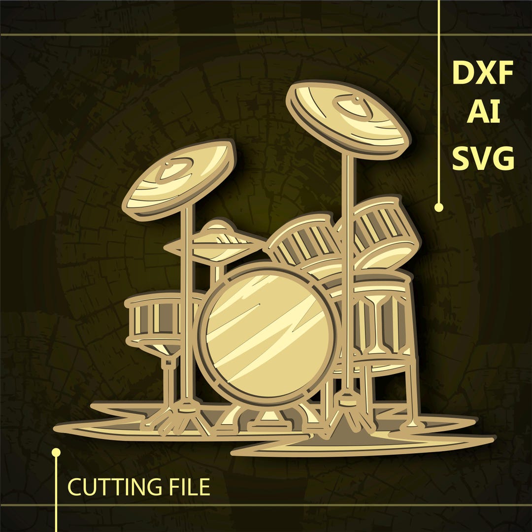 Drum Set Multilayer SVG/ Drum Set CNC File/ Cricut File / Cutting File ...