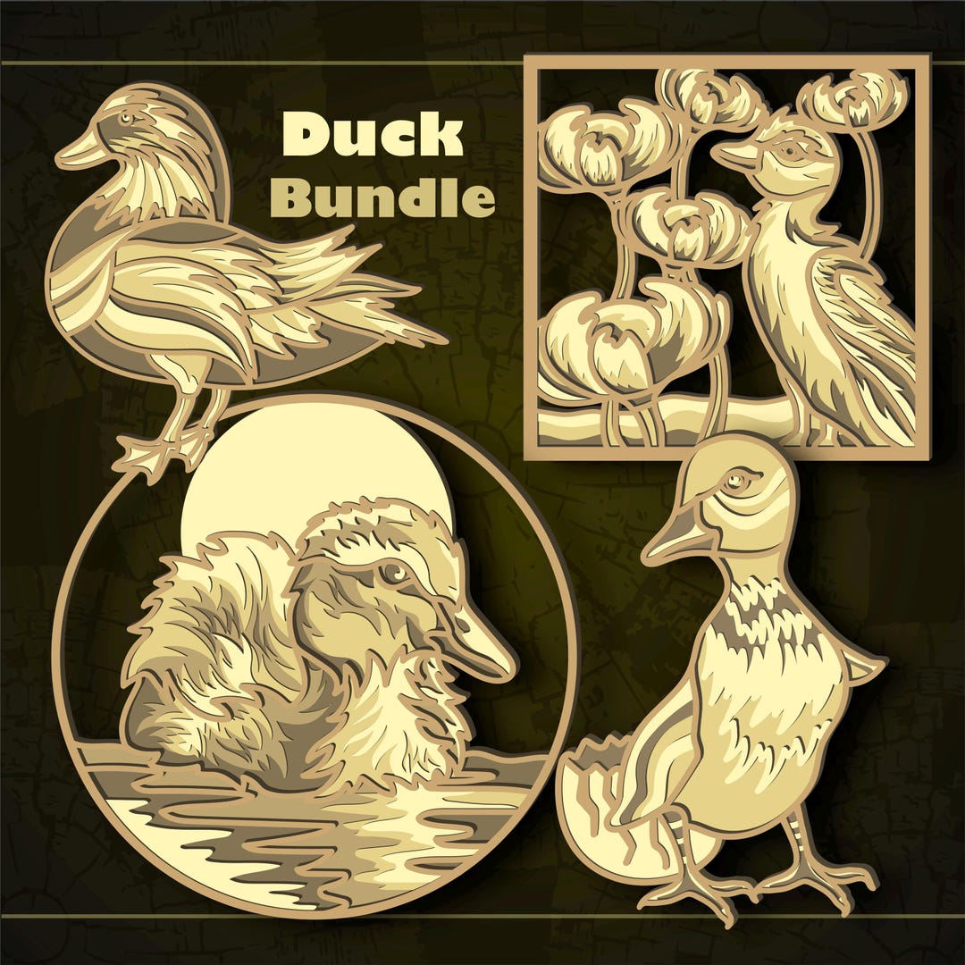 Bundle Duck Multilayer SVG. CNC. Cricut. Paper Cutting. Laser Cut File ...