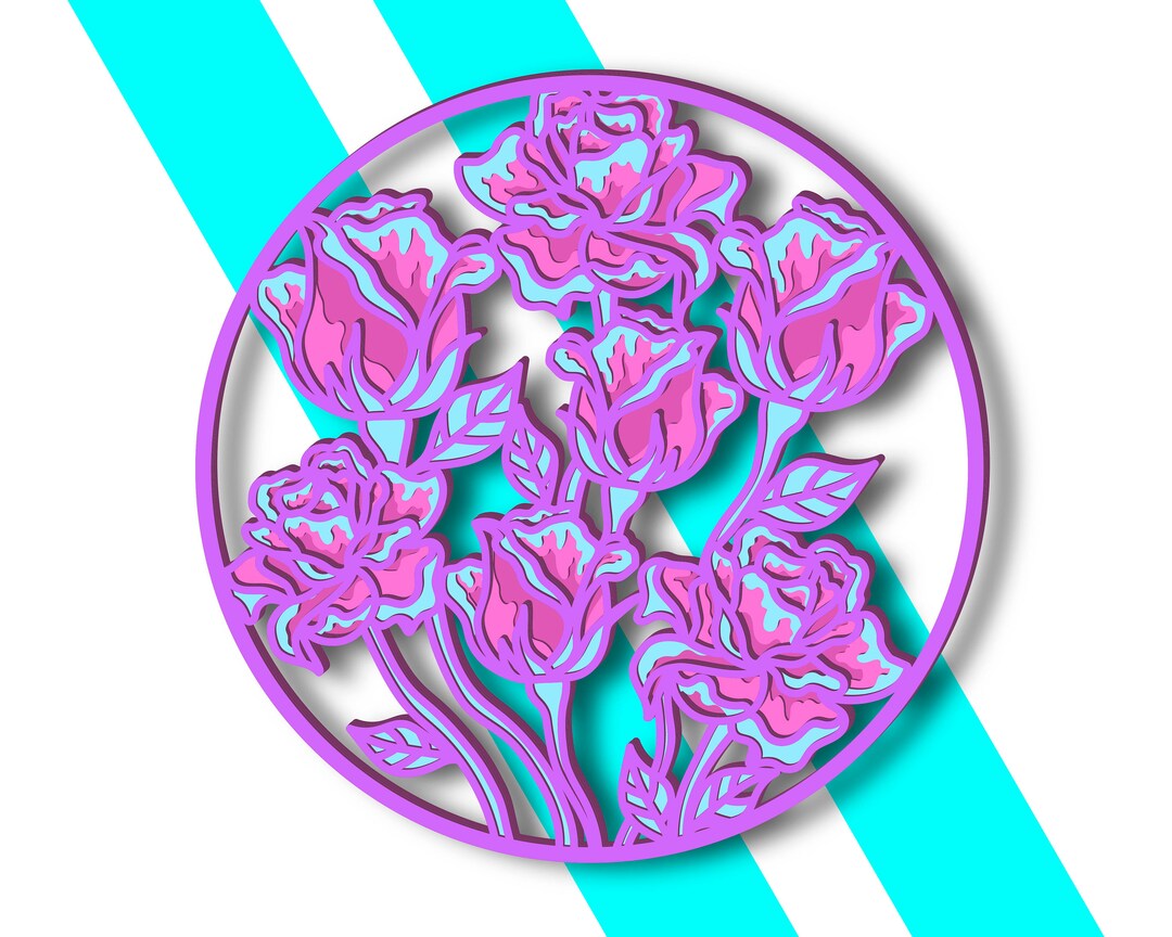 Roses Multilayer SVG/ Roses CNC/ Multilayer Svg/ Cutting File Svg ...