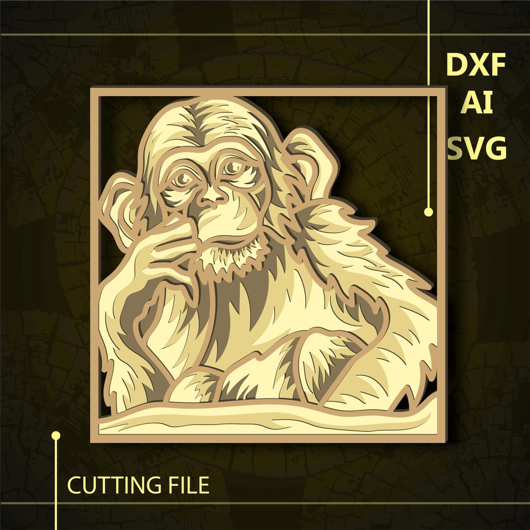 Monkey Multilayer SVG/ Monkey CNC File/ Cricut File / Cutting File Svg ...
