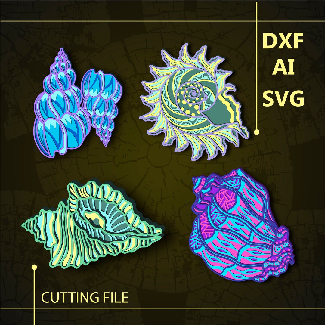 Bundle Shellfish Multilayer SVG/ Bundle Shellfish CNC File/ Multilayer ...