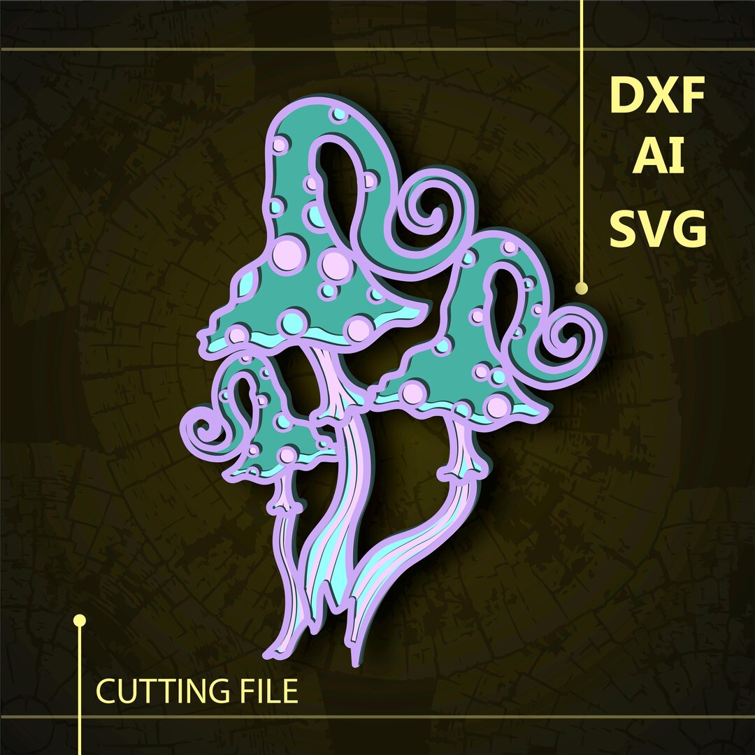 Mushrooms Multilayer SVG. CNC. Cricut. Paper Cutting. Laser Cut File ...