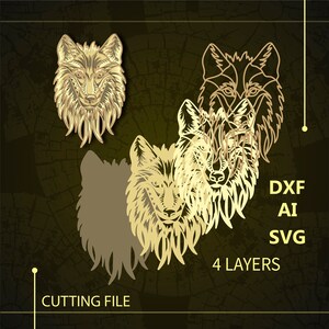 Wolf Multilayer SVG/ Wolf CNC File/ Cricut File / Cutting File Svg ...