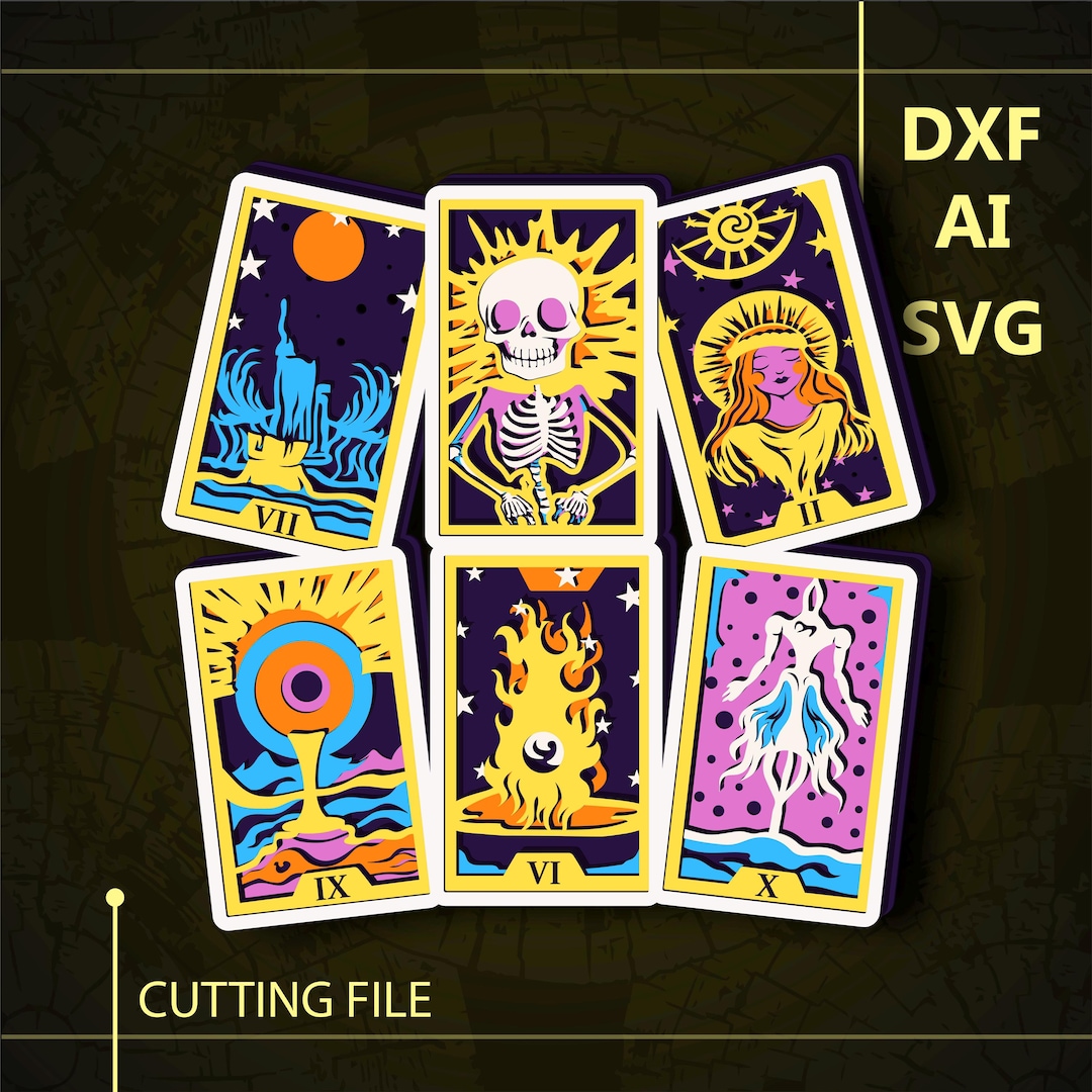 Tarot Cards Multilayer SVG. CNC. Cricut. Paper Cutting. Laser Cut File ...
