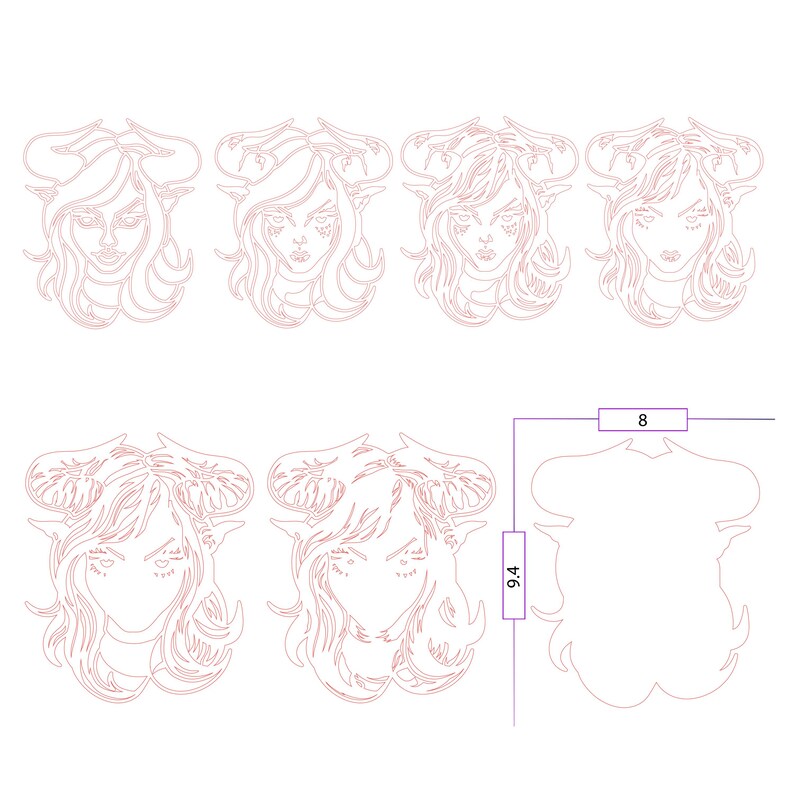 Demon Girl Multilayer SVG. CNC. Cricut. Paper Cutting. Laser Cut File ...