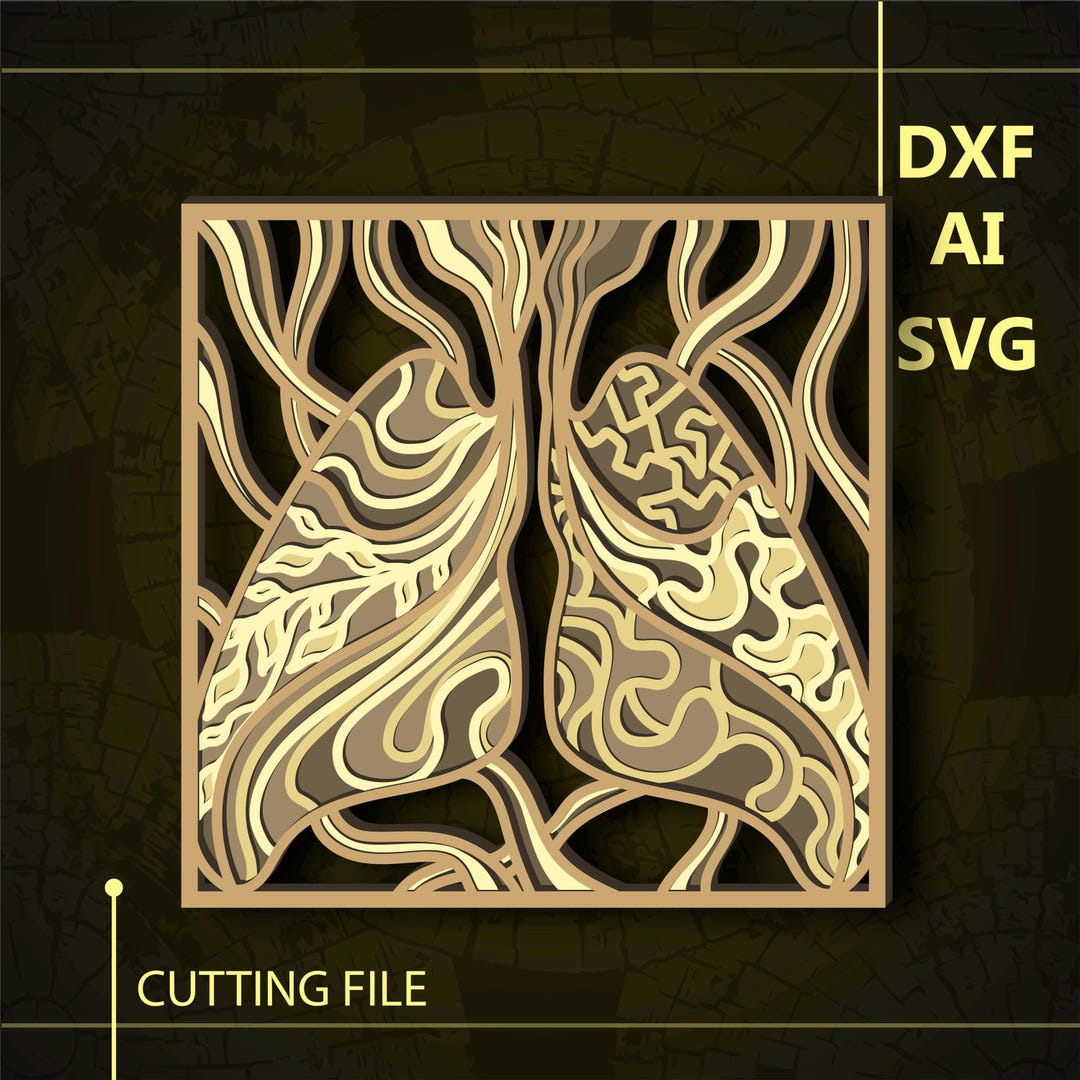 Lungs Multilayer SVG. CNC. Cricut. Paper Cutting. Laser Cut File. 3D ...