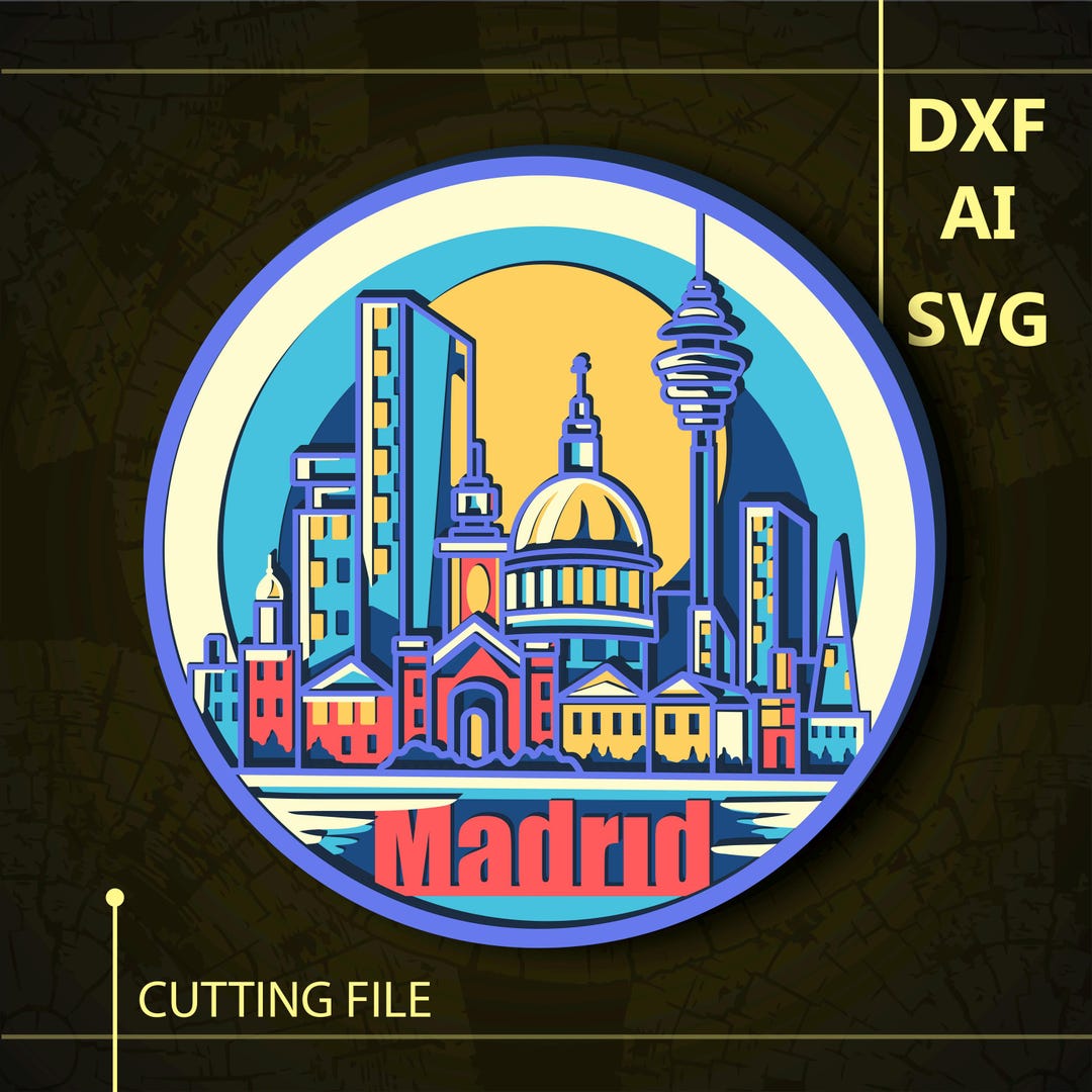 Madrid City Multilayer SVG. CNC. Cricut. Paper Cutting. Laser Cut File ...