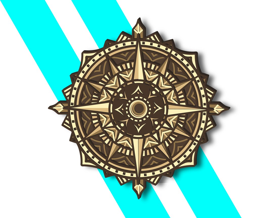 Compass Mandala SVG/ Compass CNC/ Multilayer Svg/ Cutting File Svg ...