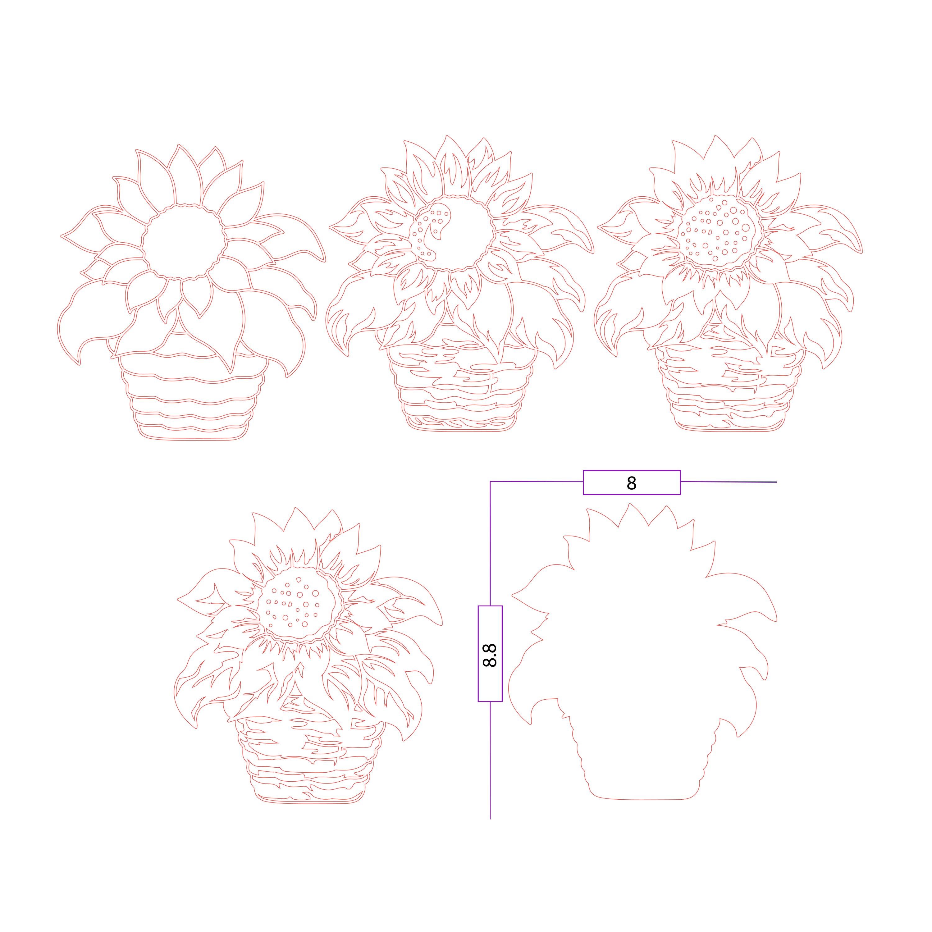 Sunflower Multilayer SVG. CNC. Cricut. Paper Cutting. Laser Cut File ...