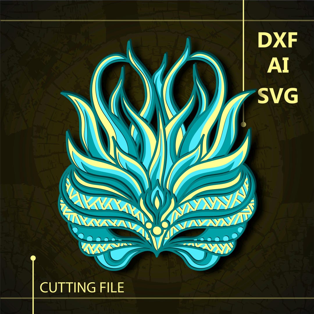 Carnival Mask Multilayer SVG. CNC. Cricut. Paper Cutting. Laser Cut ...