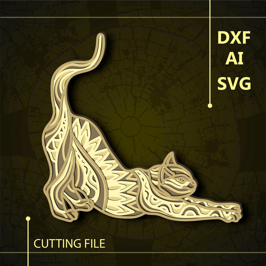 Cat Multilayer SVG/ Cat CNC File/ Cricut File / Cutting File Svg/ Paper ...