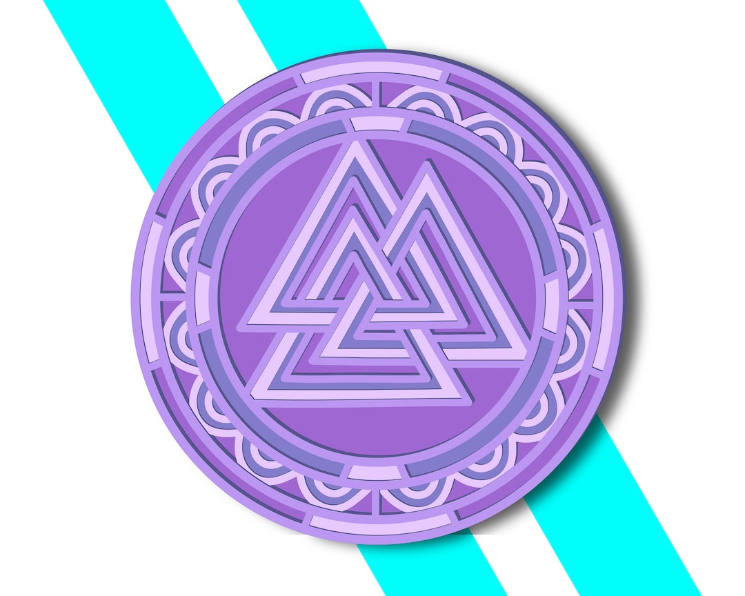 Valknut Symbol Multilayer SVG/ Valknut Symbol CNC/ Multilayer Svg/ Cutting File Svg/ Paper Cut ...