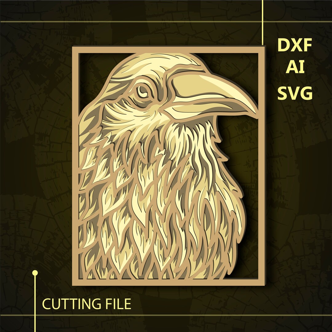 Raven Multilayer SVG/ Raven CNC File/ Cricut File / Cutting File Svg ...