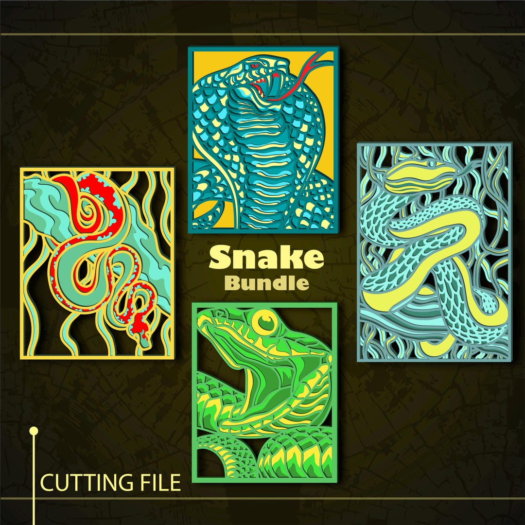 Bundle Snake Multilayer SVG/ Bundle Snake CNC File/ Cutting File Svg ...