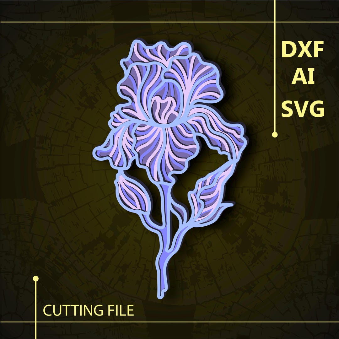 Iris Multilayer SVG. CNC. Cricut. Paper Cutting. Laser Cut File. 3D ...