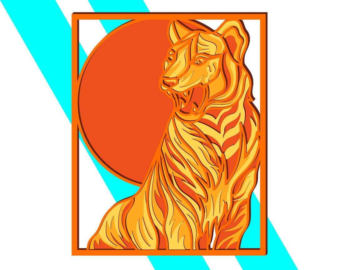 Tiger Multilayer SVG/ Tiger CNC/ Multilayer Svg/ Cutting File Svg ...
