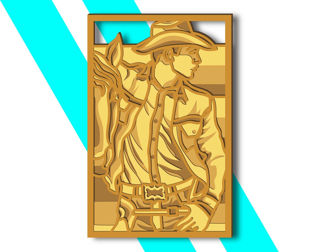 Cowboy Multilayer SVG/ Cowboy CNC/ Multilayer Svg/ Cutting File Svg ...
