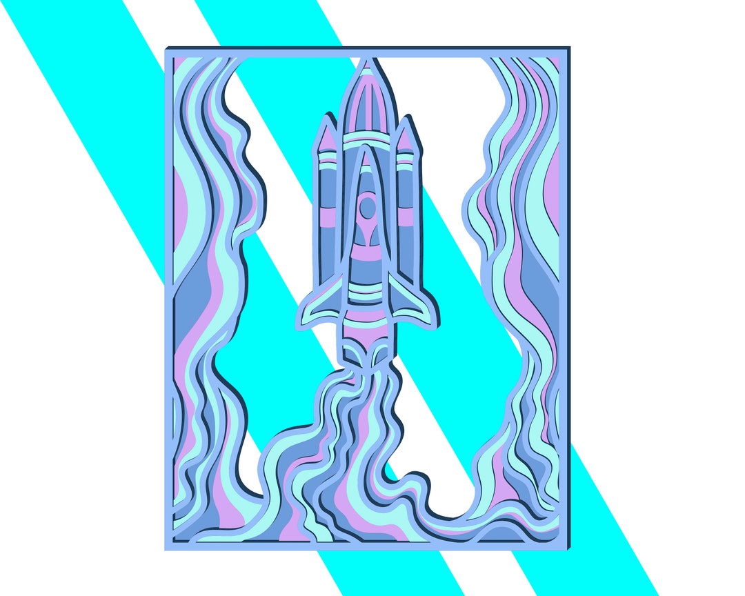 Rocket Multilayer SVG/ Rocket CNC/ Multilayer Svg/ Cutting File Svg ...
