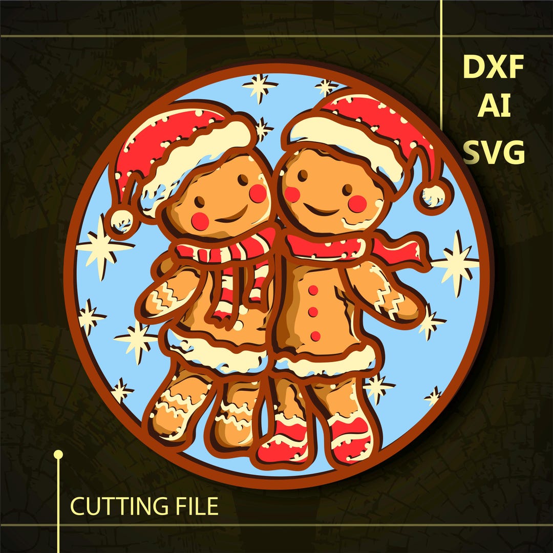 Christmas Gingerbread Multilayer SVG/ Christmas Gingerbread CNC File ...