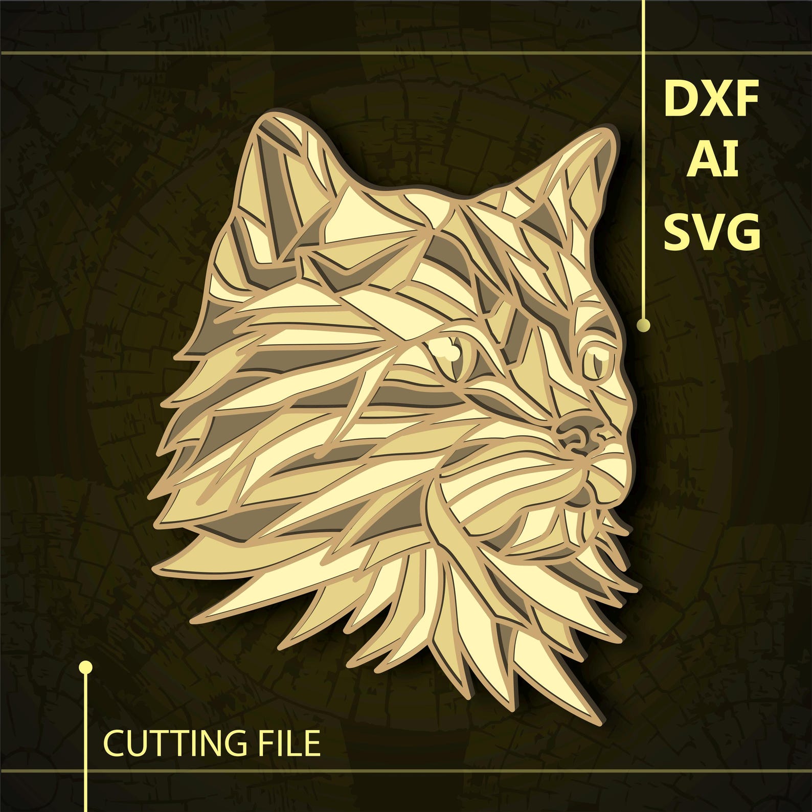 Cat Multilayer SVG/ Cat CNC File/ Cricut File / Cutting File Svg/ Paper ...