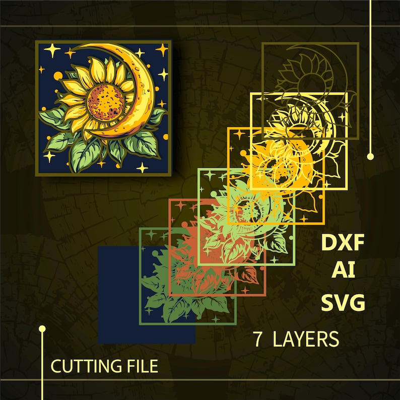 Sunflower Multilayer SVG. CNC. Cricut. Paper Cutting. Laser Cut File ...