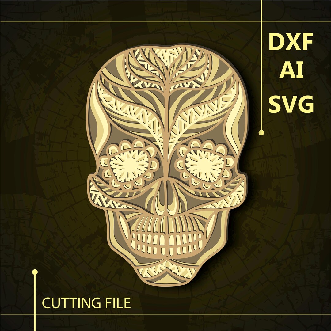 Skull Multilayer SVG/ Skull CNC File/ Cricut File / Cutting File Svg ...