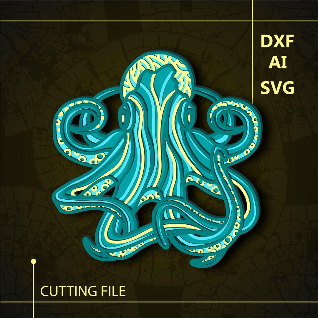 Octopus Multilayer SVG/ Octopus CNC File/ Cricut File / Cutting File ...